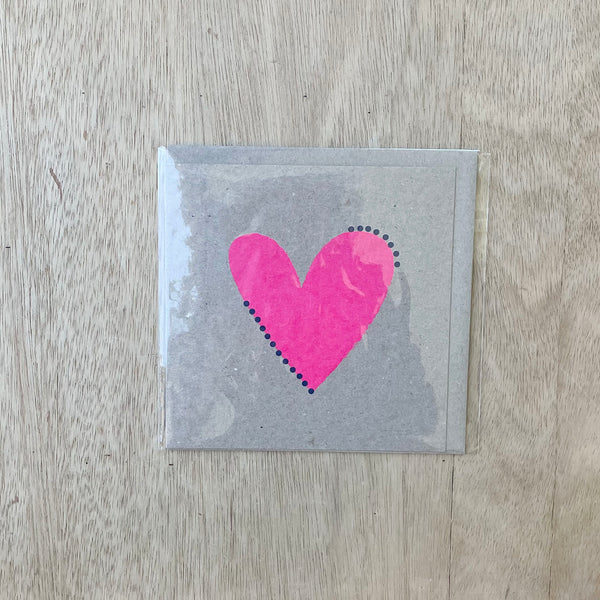 Fluro Heart Card - Large